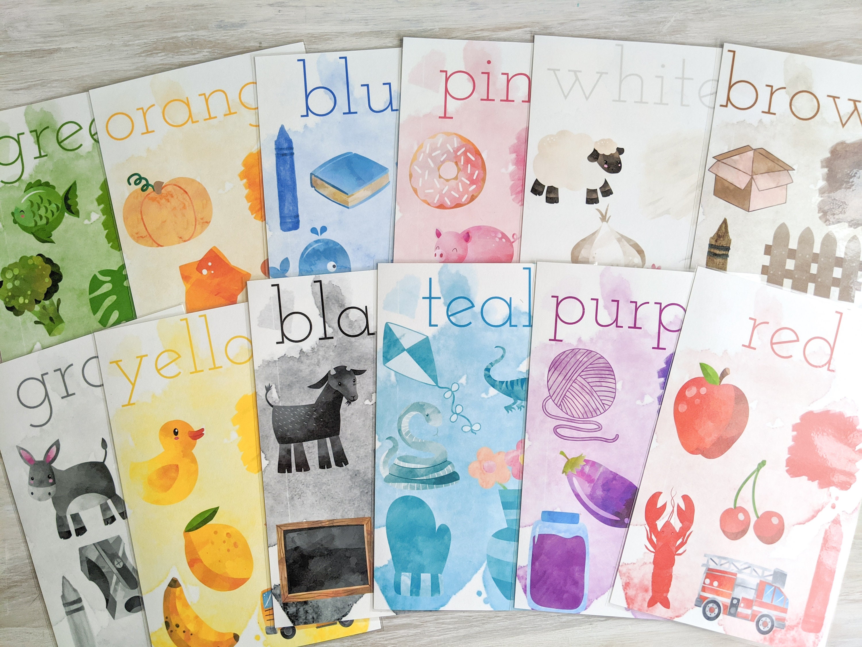 Color Flashcards Jumbo Digital Download Colors Flashcards - Etsy