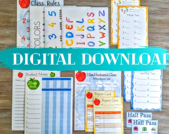 School / Teacher Pretend Play Printables - Etsy Canada