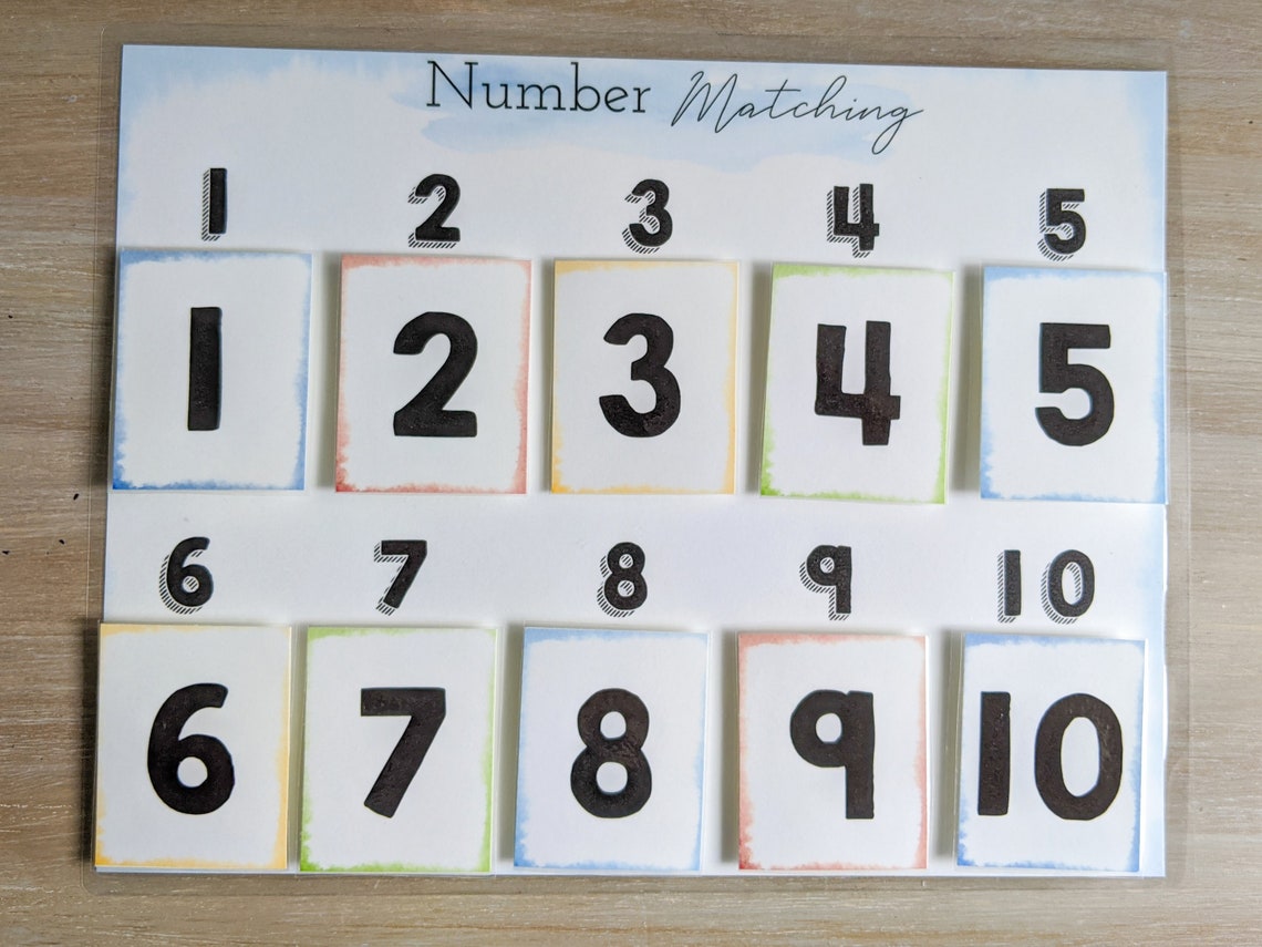 Number Matching Counting Games Numbers 1-10 Homeschool | Etsy