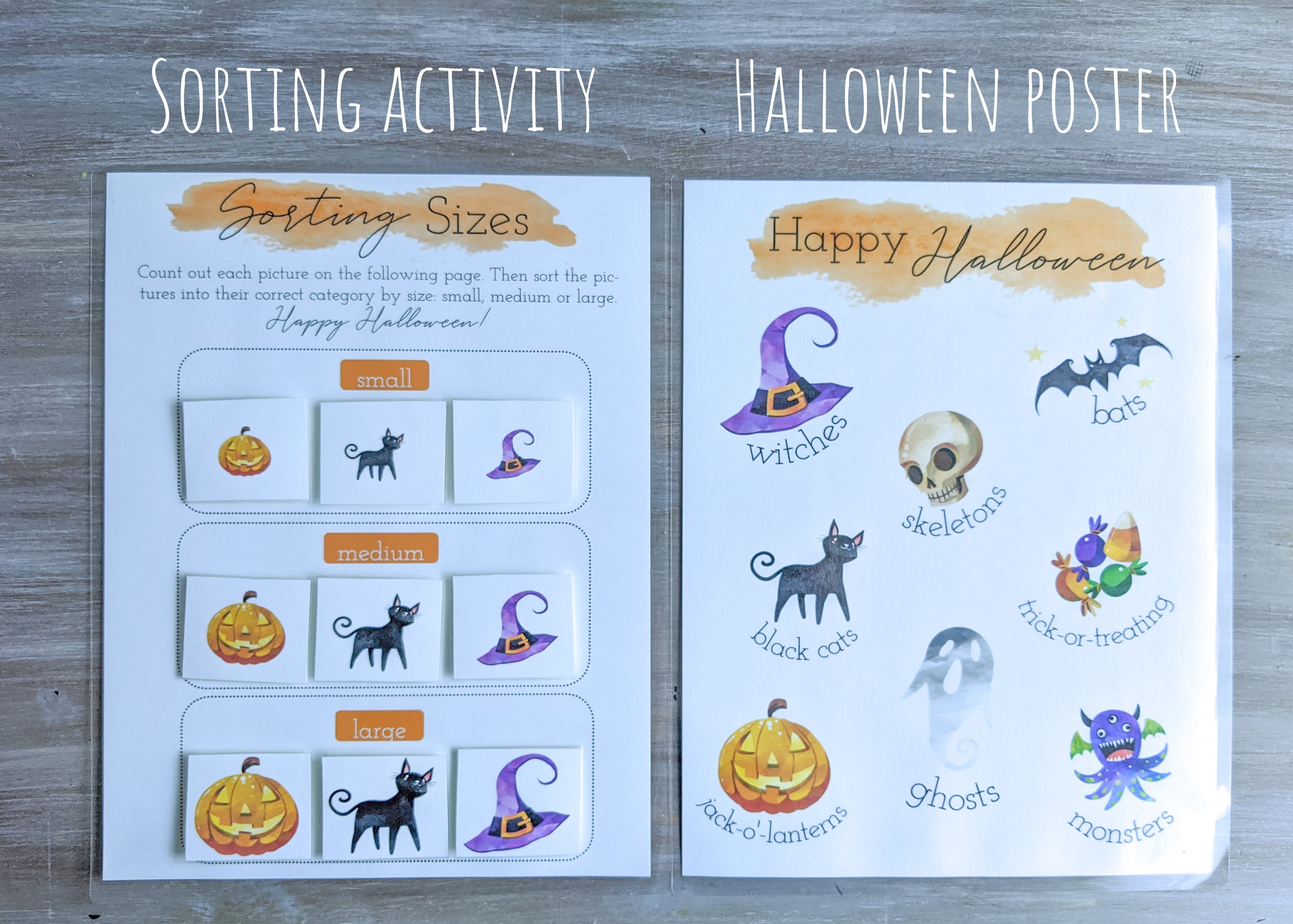 Laminated Halloween Activity Bundle: Preschool Learning Games - Etsy