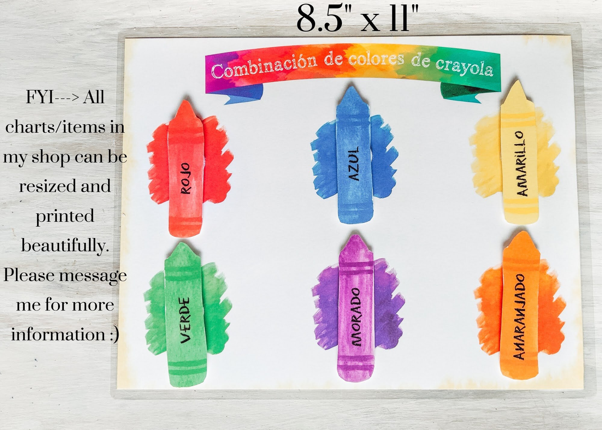 Color Matching in Spanish Printable Crayon Color Match Game - Etsy