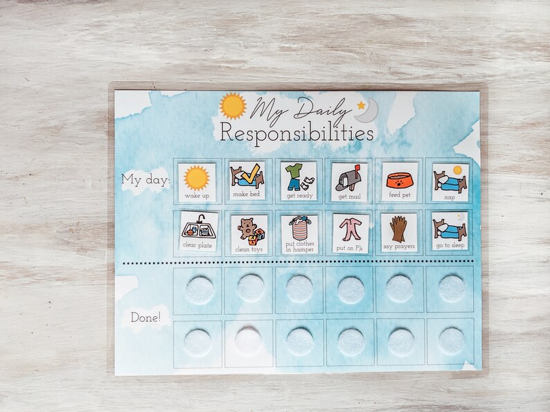 Laminated Daily Routine Chart Interactive Daily - Etsy Laminated Daily Routine Chart Interactive Daily - Etsy