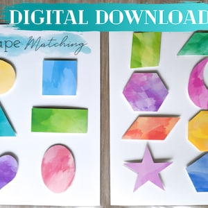 Shape Matching, Learning Shapes, Toddler Busy Book, Shape Matching Game ...