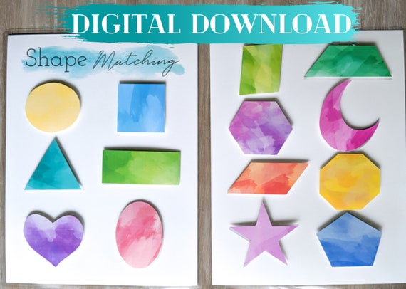 Shape Matching Learning Shapes Toddler Busy Book Shape | Etsy