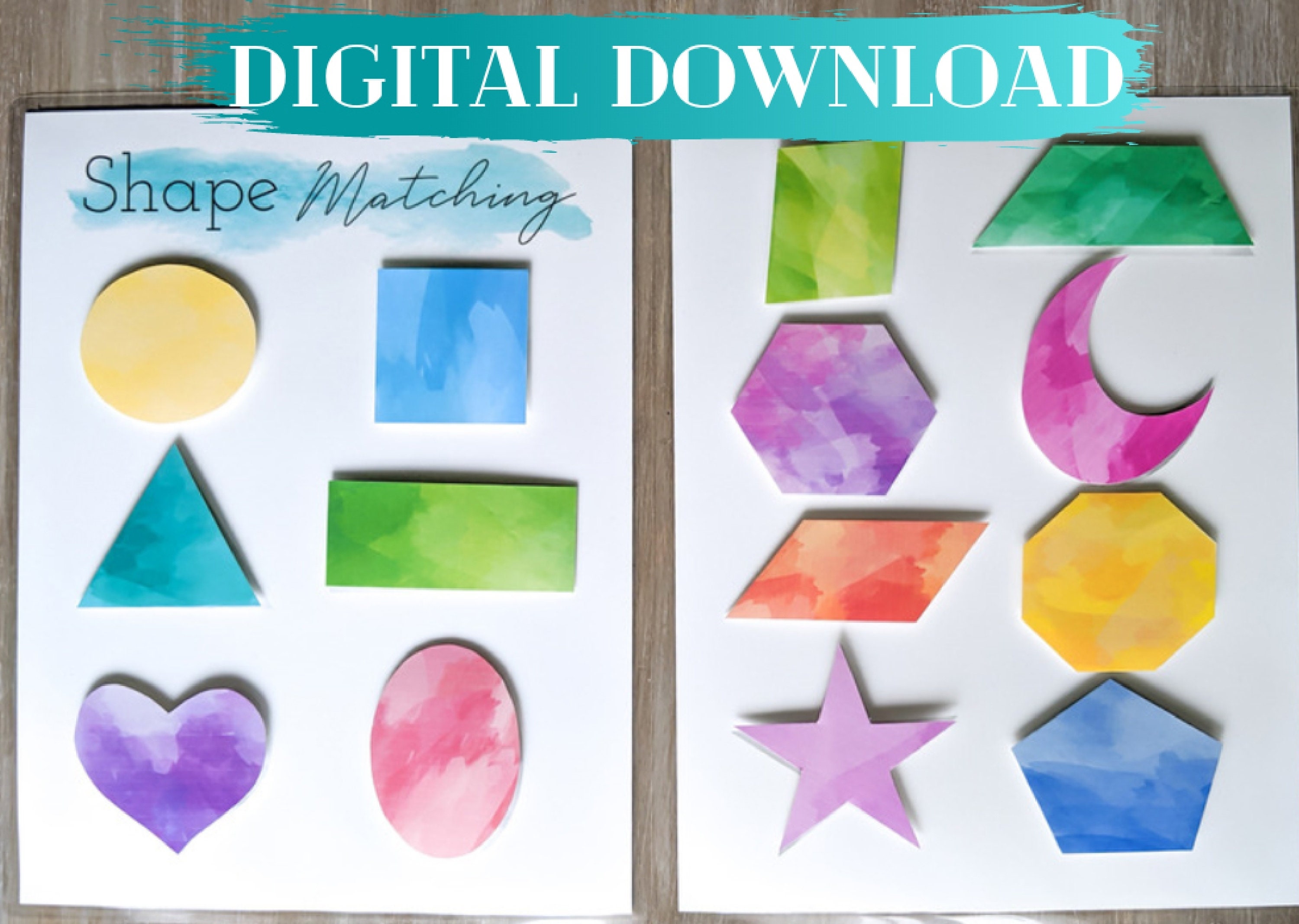 Shape Matching Learning Shapes Toddler Busy Book Shape | Etsy