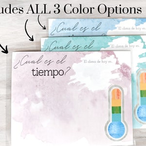 Spanish Weather Chart, Digital Download Weather Chart Spanish, Daily ...