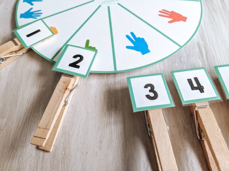 Number Matching Game Homeschool Activity Counting Wheel | Etsy