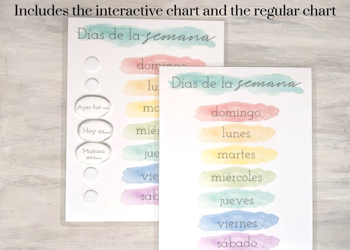 Spanish Classroom Calendar Days of the Week in Spanish - Etsy