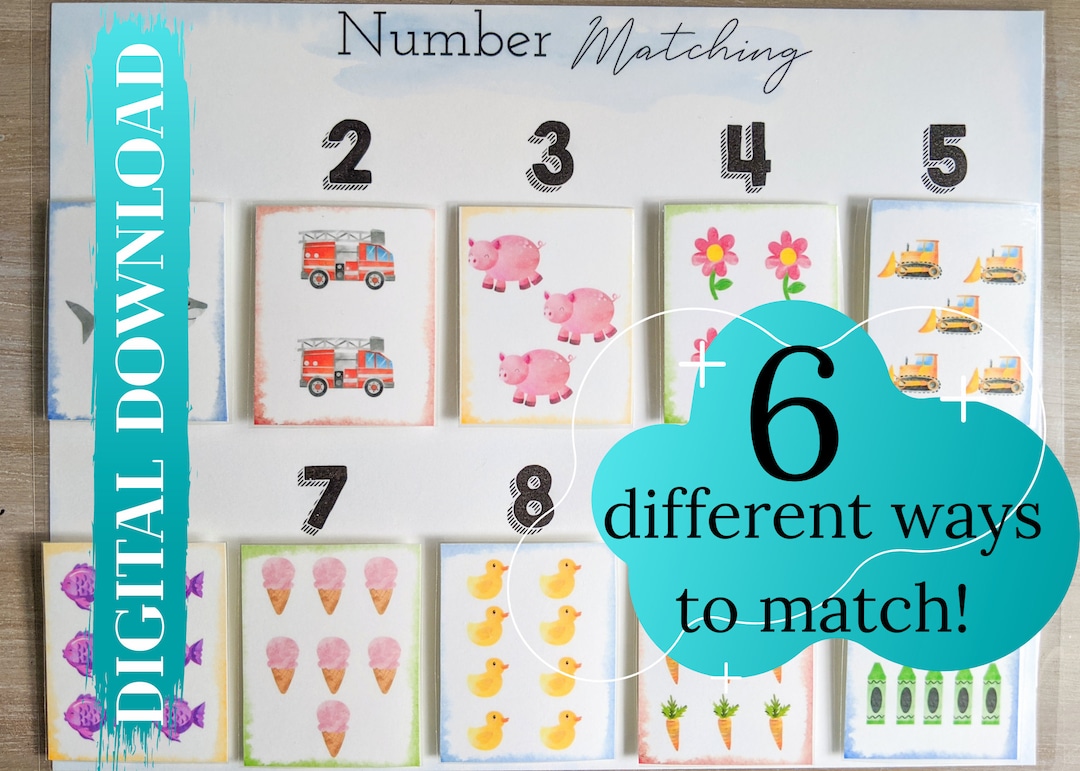 Number Matching, Counting Games, Numbers 1-10, Homeschool Preschool ...