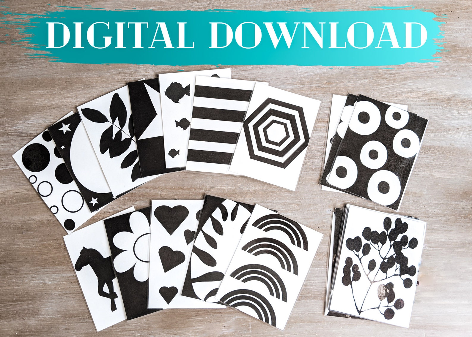 High Contrast Cards Sensory Cards Monochrome Cards Visual - Etsy