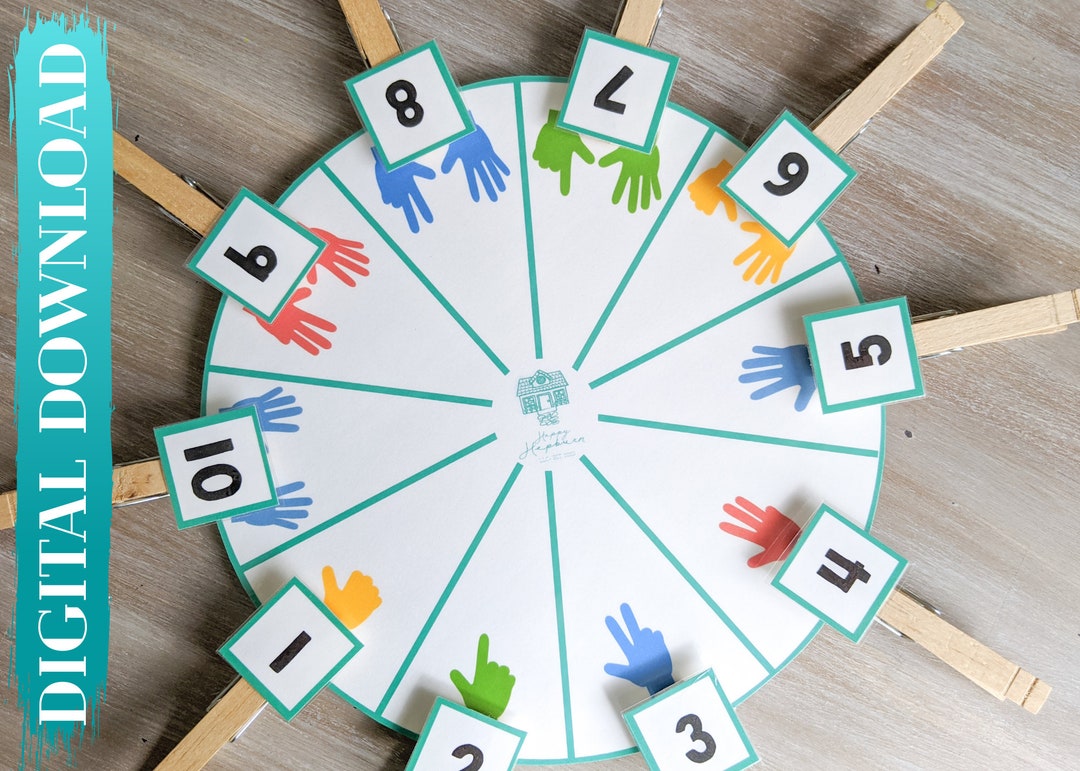 Number Matching Game, Homeschool Activity, Counting Wheel, Learn to ...