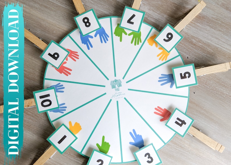 Number Matching Game Homeschool Activity Counting Wheel - Etsy