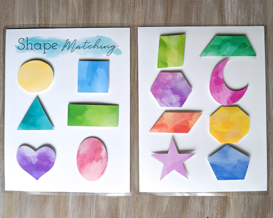 Shape Matching Learning Shapes Toddler Busy Book Shape | Etsy