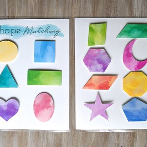 Shape Matching, Learning Shapes, Toddler Busy Book, Shape Matching Game ...