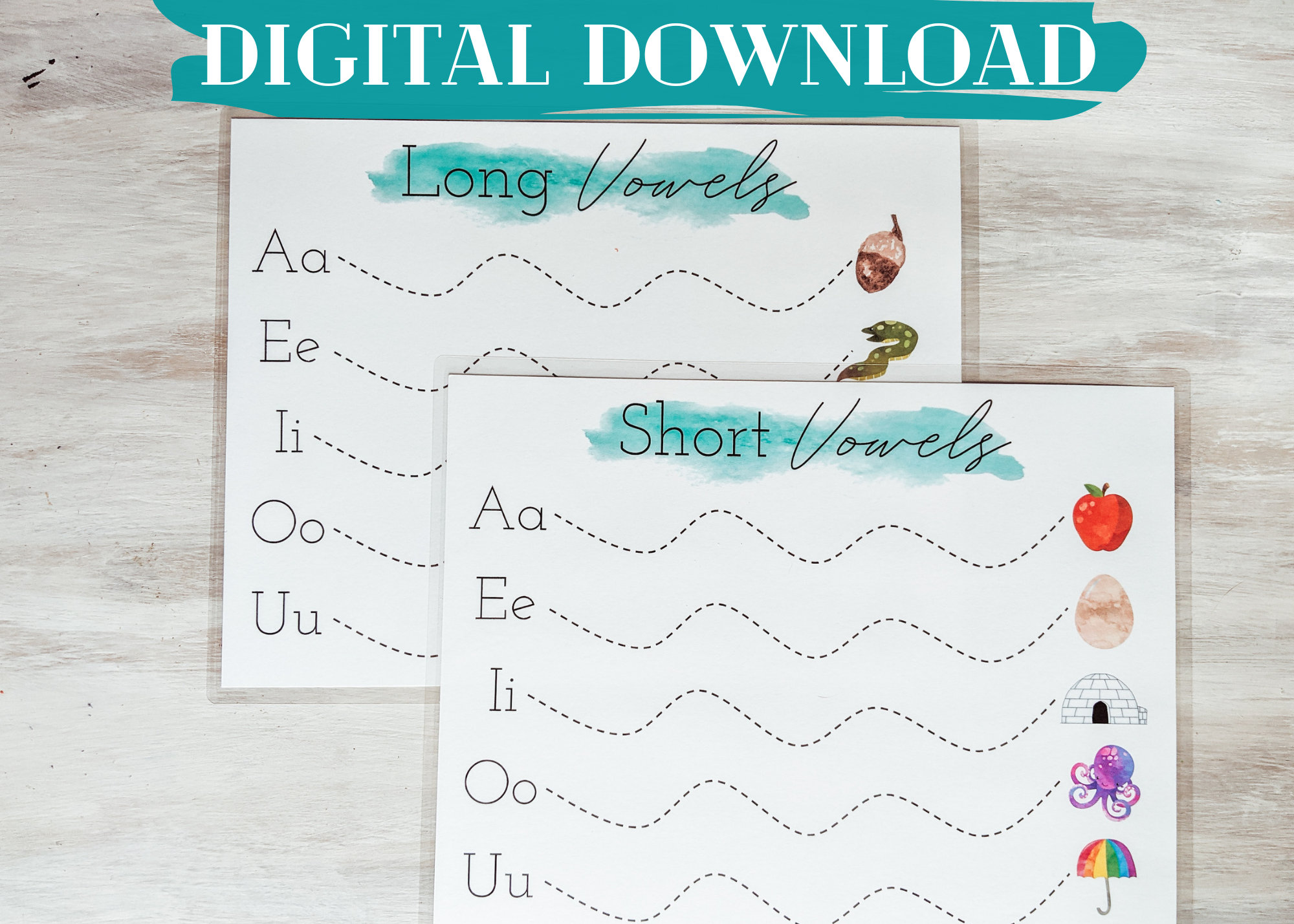 Vowels Chart Kindergarten Curriculum Homeschool Preschool | Etsy