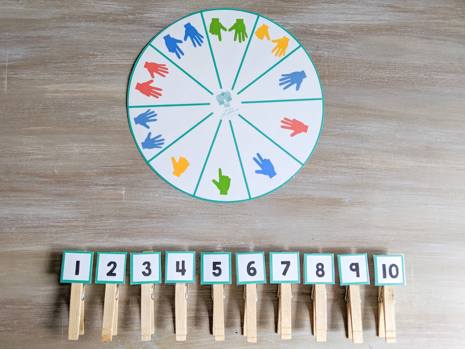 Number Matching Game Homeschool Activity Counting Wheel | Etsy