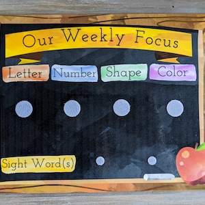 Weekly Focus Chart Digital Download, Preschool Chart, Homeschool Chart ...