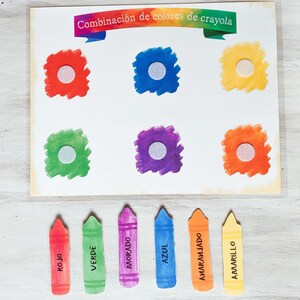 Color Matching in Spanish Printable, Crayon Color Match Game Spanish ...