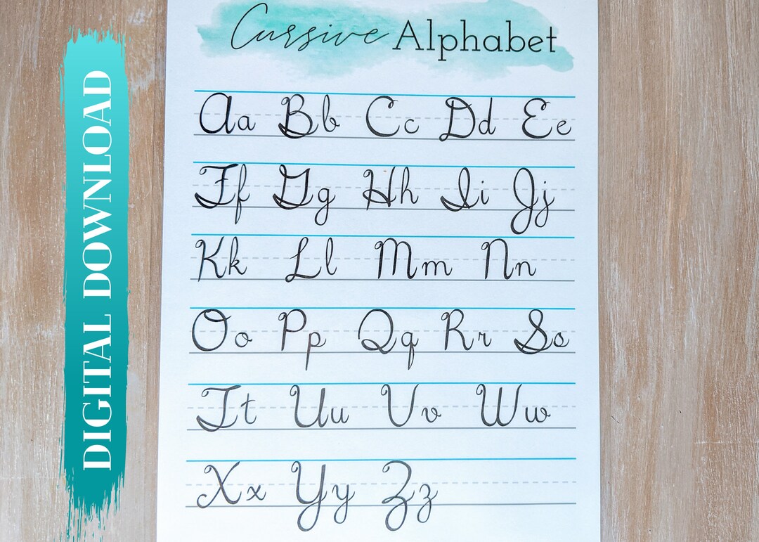 Cursive Capital Letters Chart
