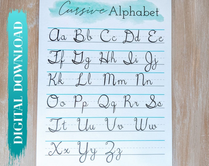 Cursive Alphabet Chart Art Print - Etsy Canada