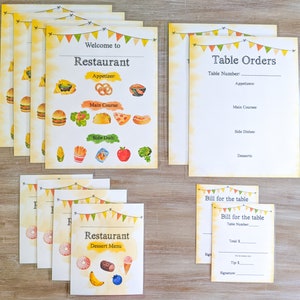 Pretend Play Restaurant, Pretend Restaurant Set, Laminated Activities ...