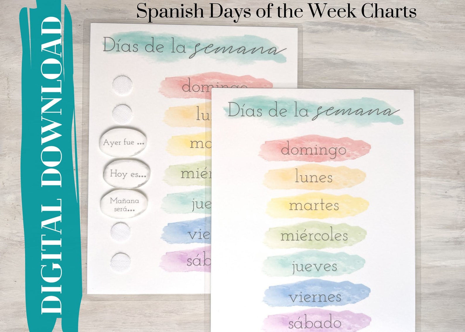 Spanish Classroom Calendar Days of the Week in Spanish - Etsy