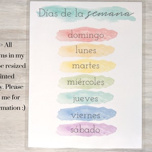 Spanish Classroom Calendar, Days of the Week in Spanish, Teacher Tool ...