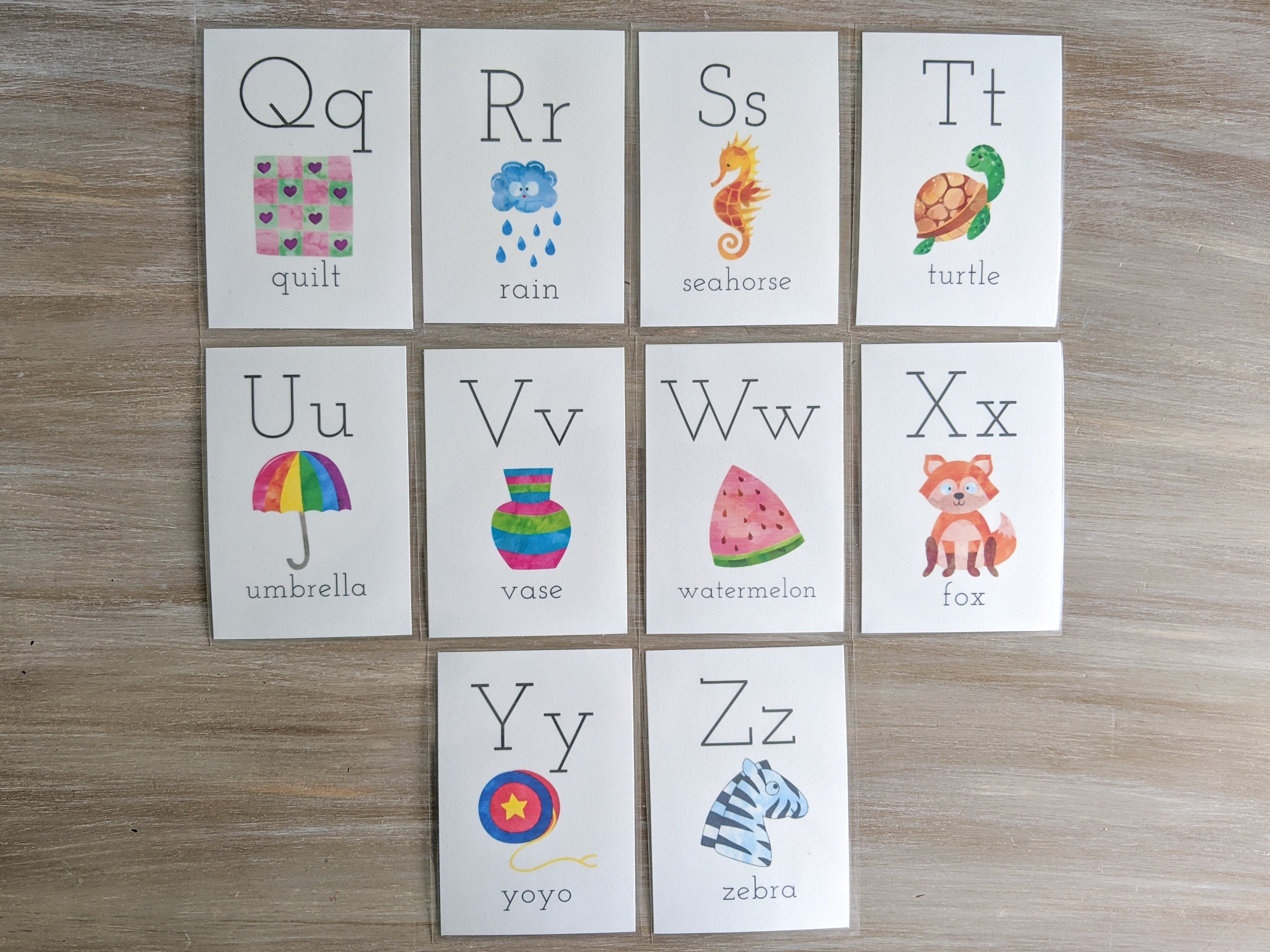 Alphabet Flashcards, Laminated ABC Cards, Letter Sounds, Homeschool - Etsy