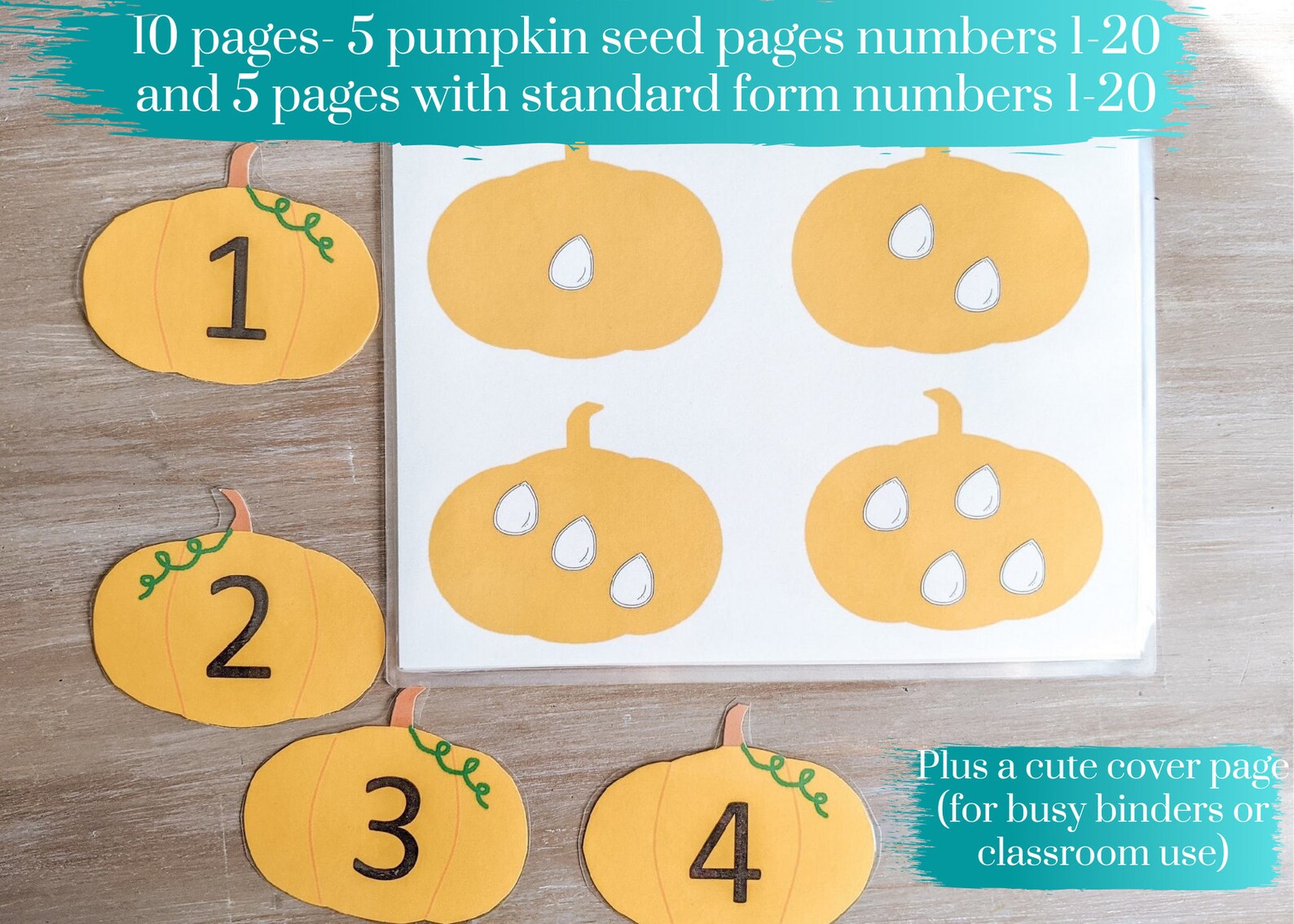 Pumpkin Patch Number Match Digital Download Printable Fall | Etsy