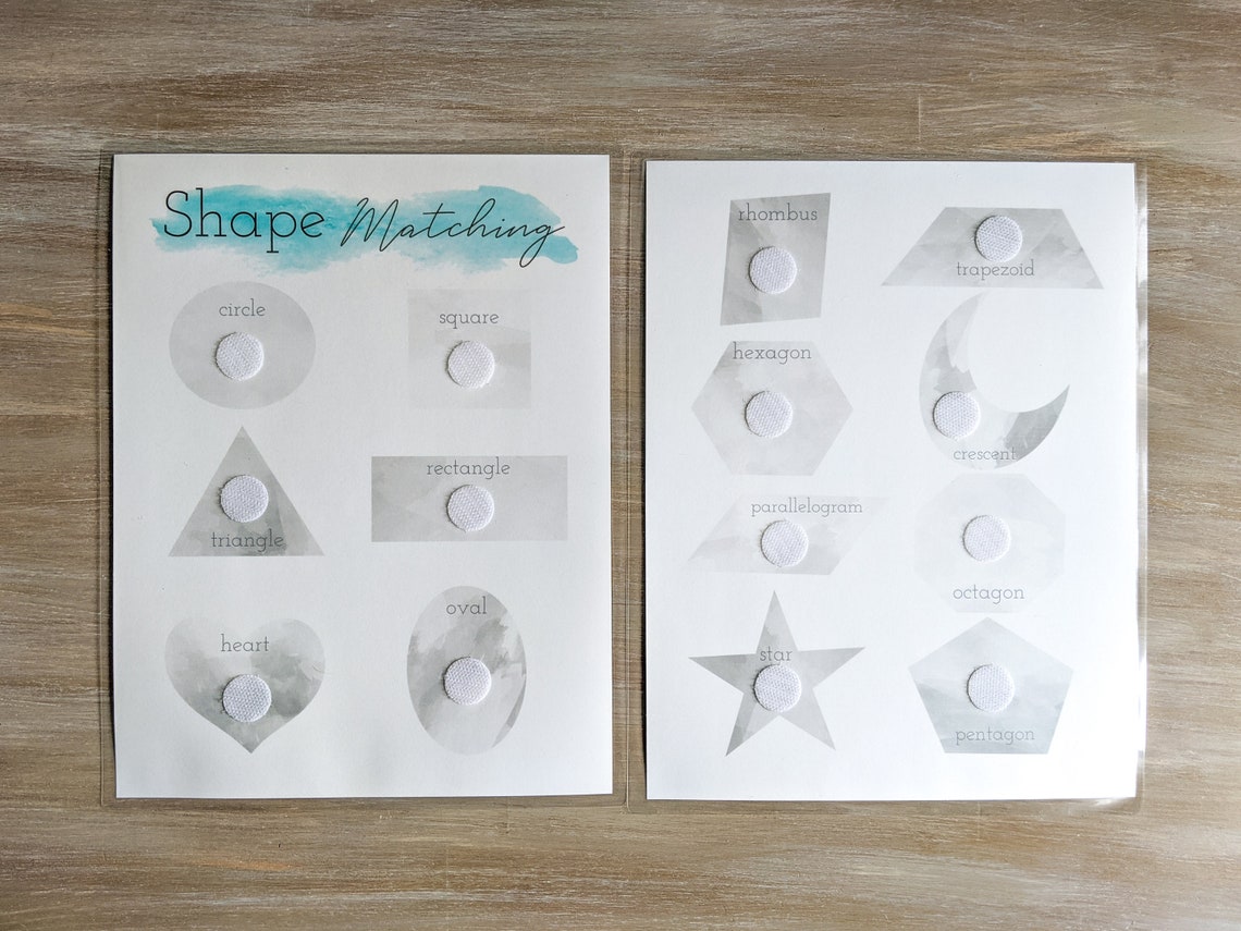 Shape Matching Learning Shapes Toddler Busy Book Shape | Etsy