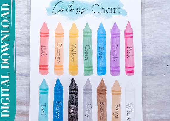 Color Chart With Names For Kids