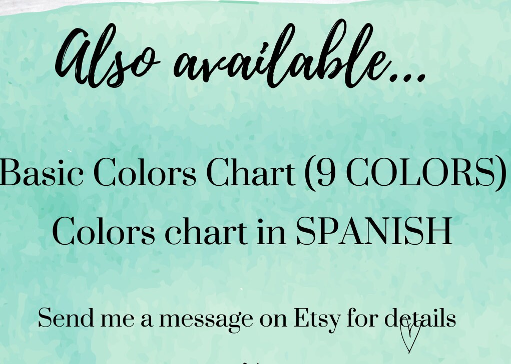 Colors Chart Color Names Digital Download Colors Chart - Etsy