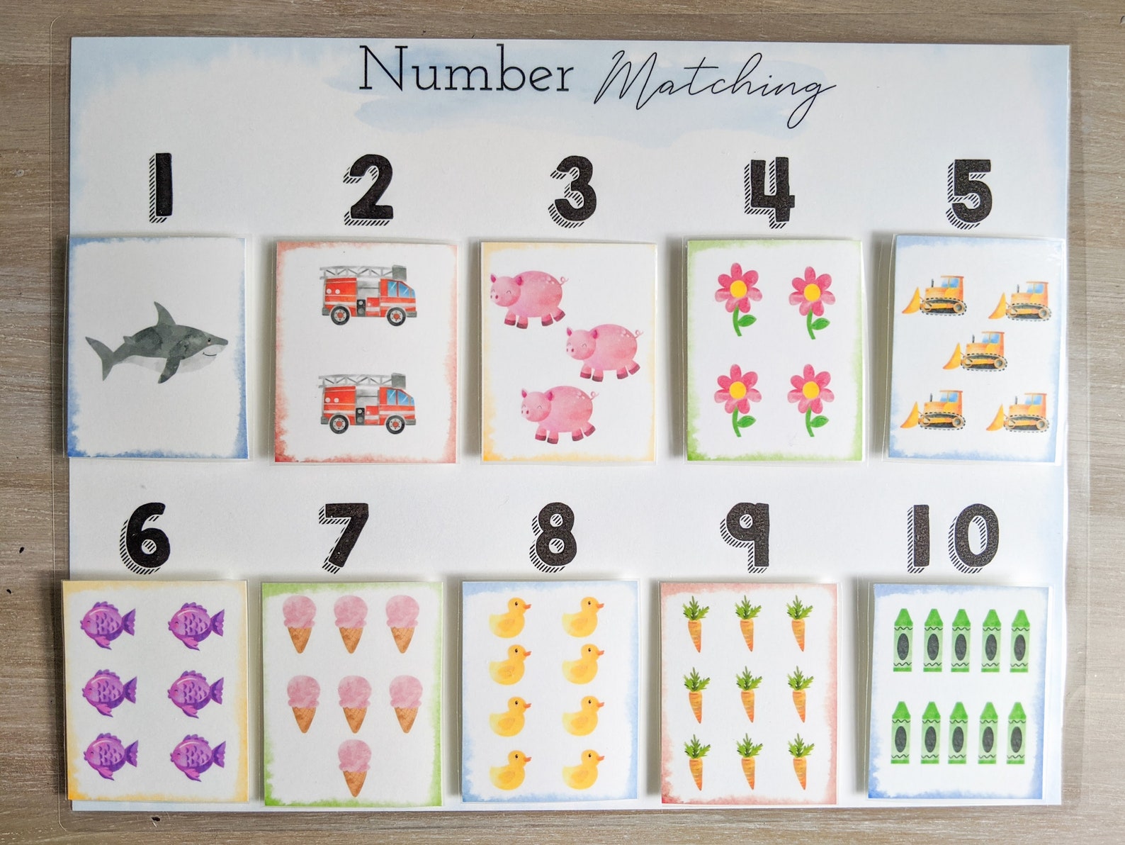 Number Matching Counting Games Numbers 1-10 Homeschool | Etsy