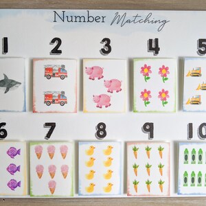 Number Matching, Counting Games, Numbers 1-10, Homeschool Preschool ...