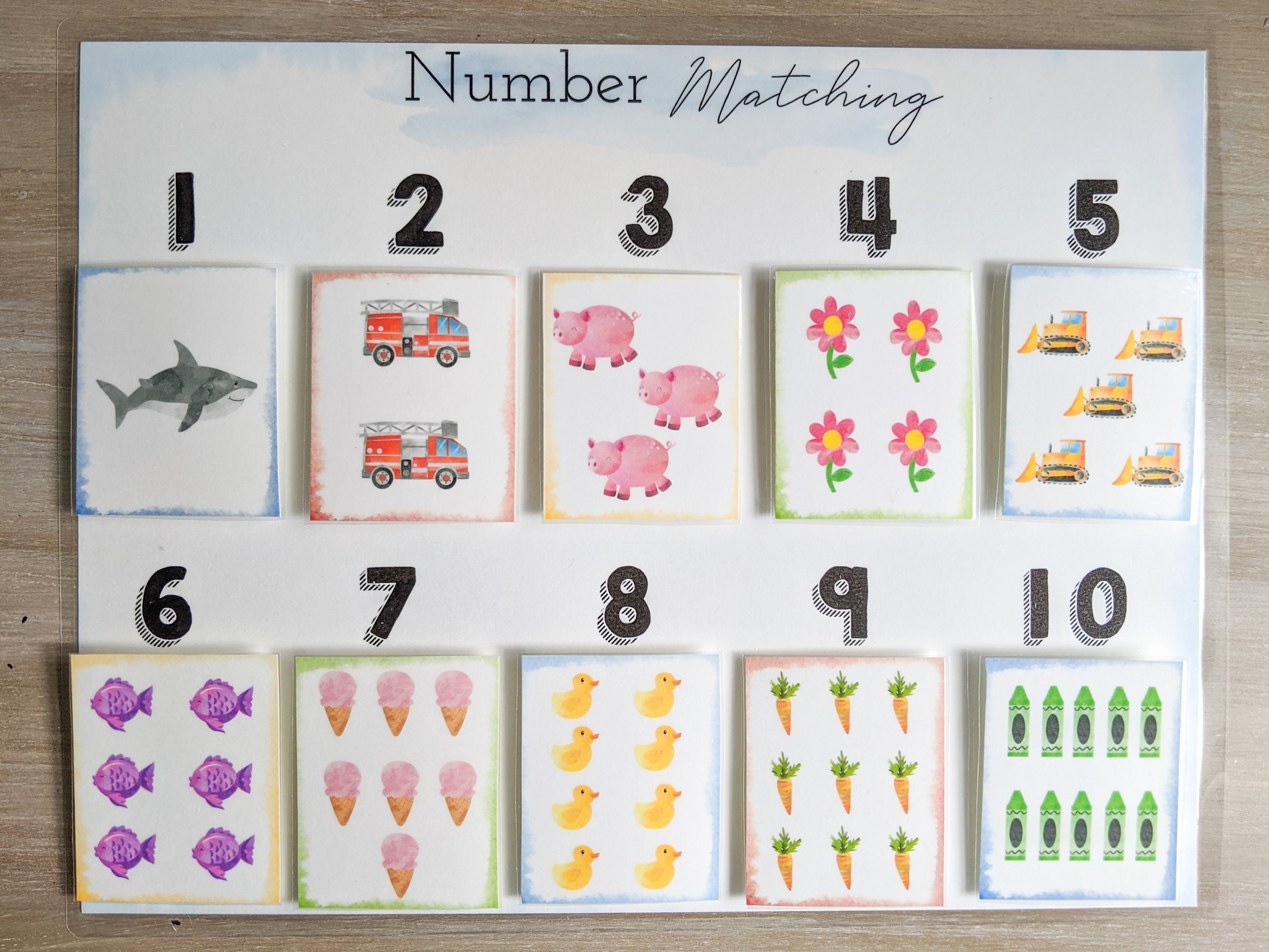 Number Matching Counting Games Numbers 1-10 Homeschool | Etsy