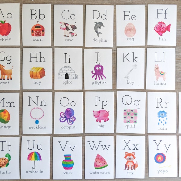 Alphabet Flashcards - Etsy