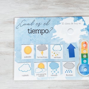 Spanish Weather Chart, Digital Download Weather Chart Spanish, Daily ...