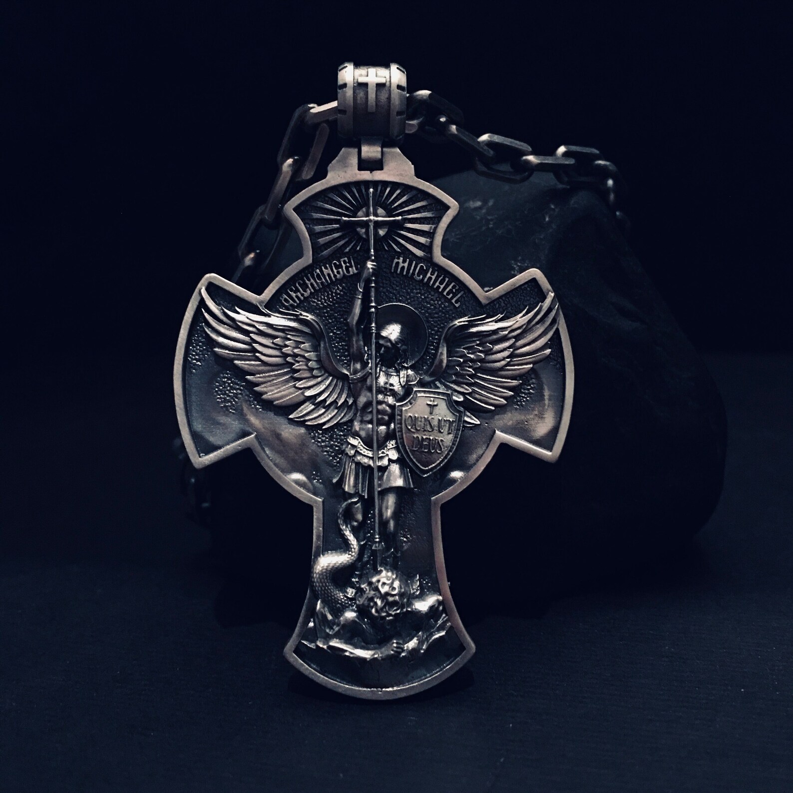 Archangel Saint Michael Silver Cross Orthodox Shield - Etsy