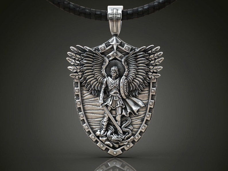 Archangel Saint Michael Silver Medallion Orthodox Shield - Etsy