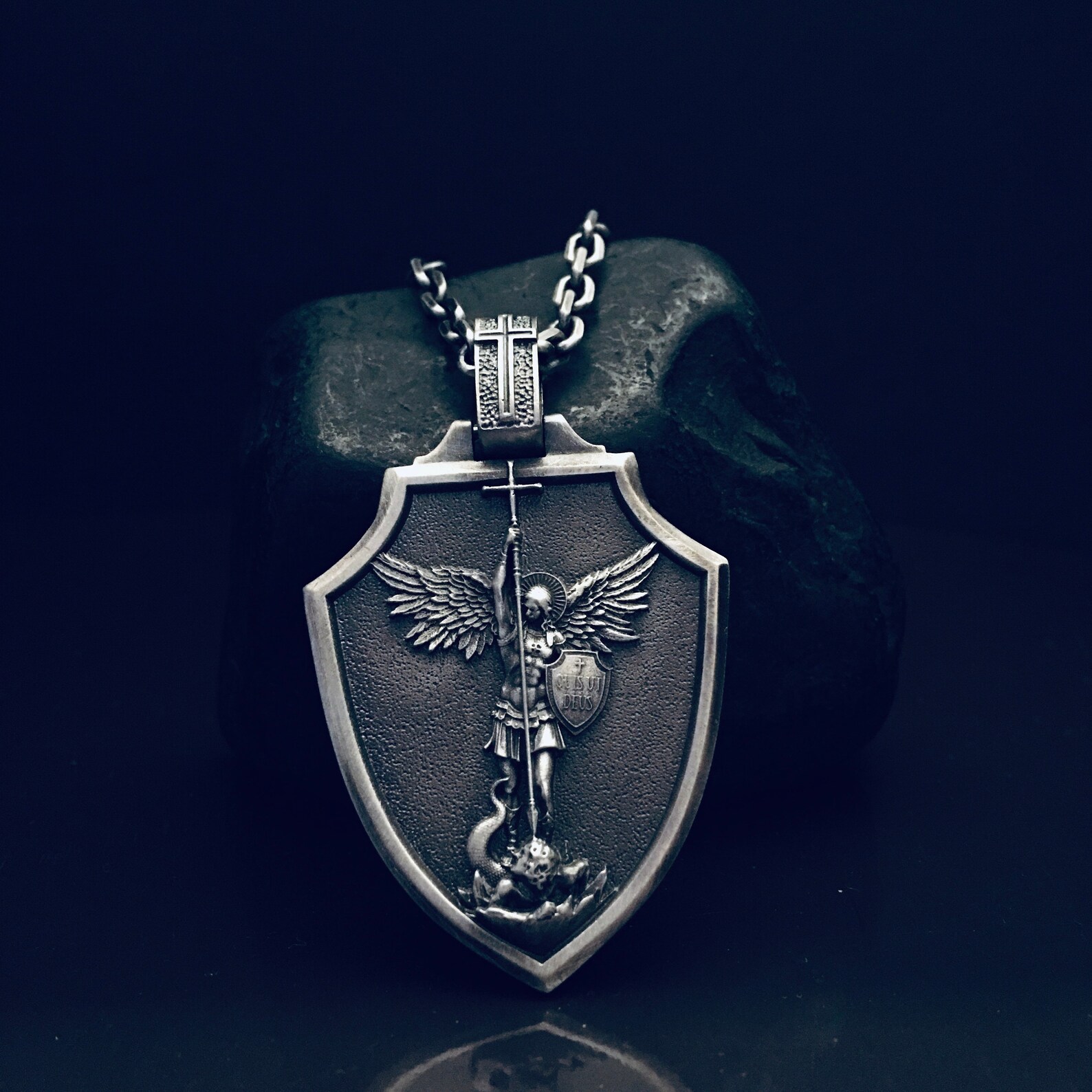 Archangel Saint Michael Silver Medallion Orthodox Shield - Etsy