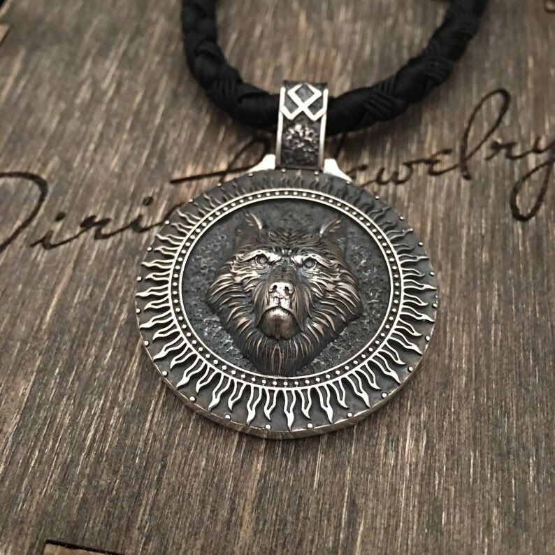 Mens Wolf Head Pendant Viking Wolf Pendant Silver Scandinavian - Etsy
