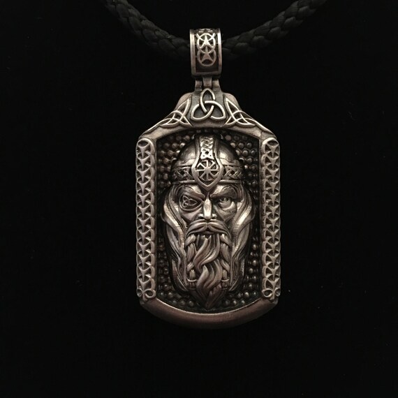 Silver Odin Necklace Men Viking Pendant God Odin Necklace | Etsy