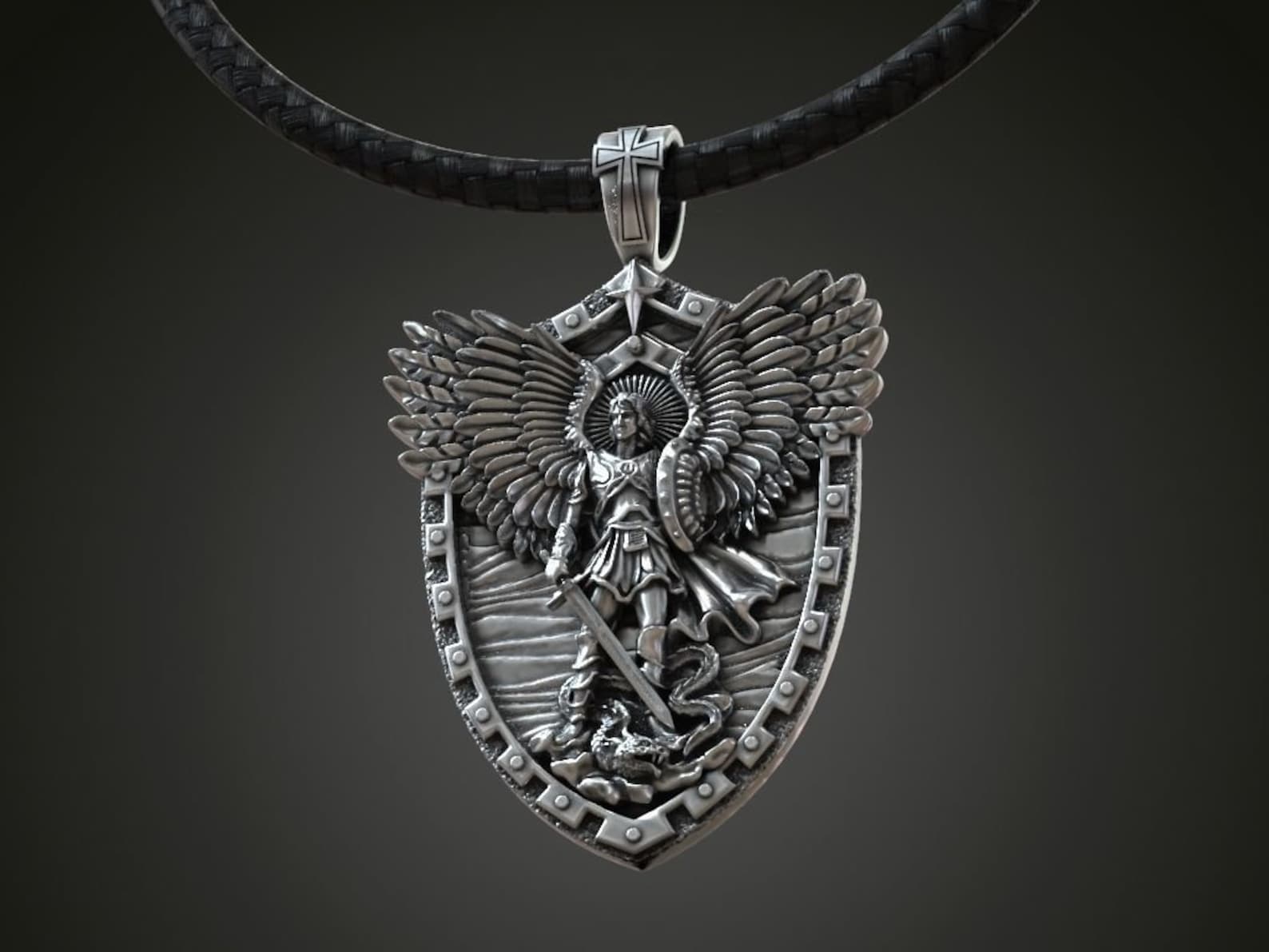 Archangel Saint Michael Silver Medallion Orthodox Shield - Etsy