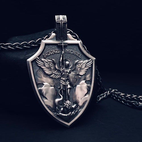 Archangel Saint Michael Silver Medallion Orthodox Shield - Etsy