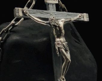Personalized Silver Jesus Cross Necklace, Handmade Crucifixion of Jesus ...