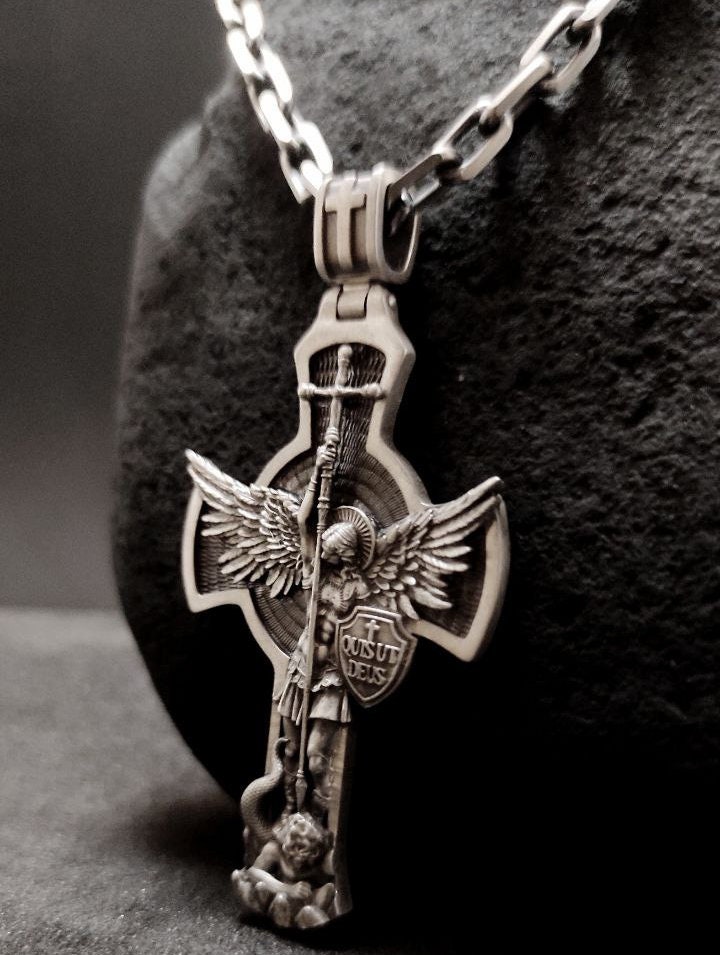 Archangel Saint Michael Silver Cross Orthodox Shield - Etsy Canada