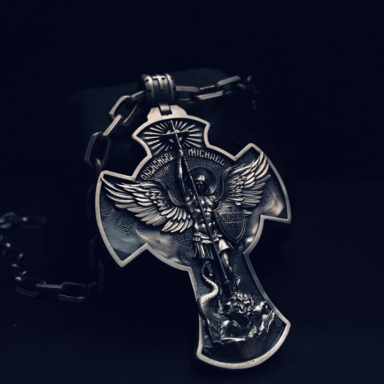 Archangel Saint Michael Silver Cross Orthodox Shield - Etsy