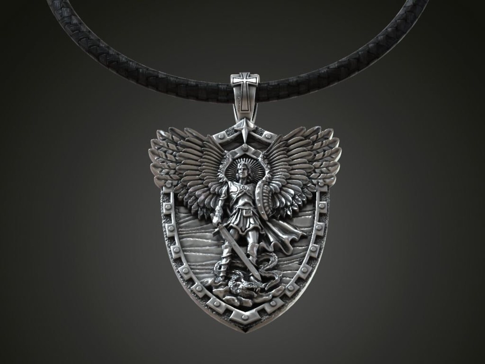 Archangel Saint Michael Silver Medallion Orthodox Shield - Etsy