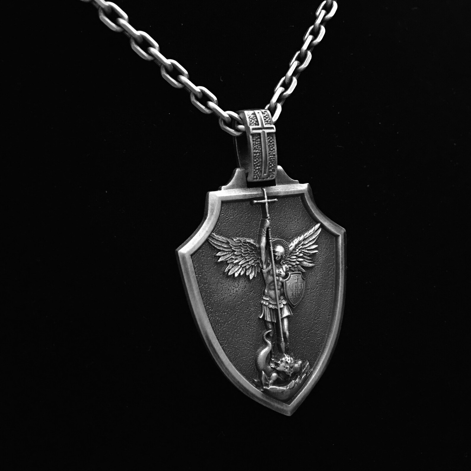 Archangel Saint Michael Silver Medallion Orthodox Shield - Etsy