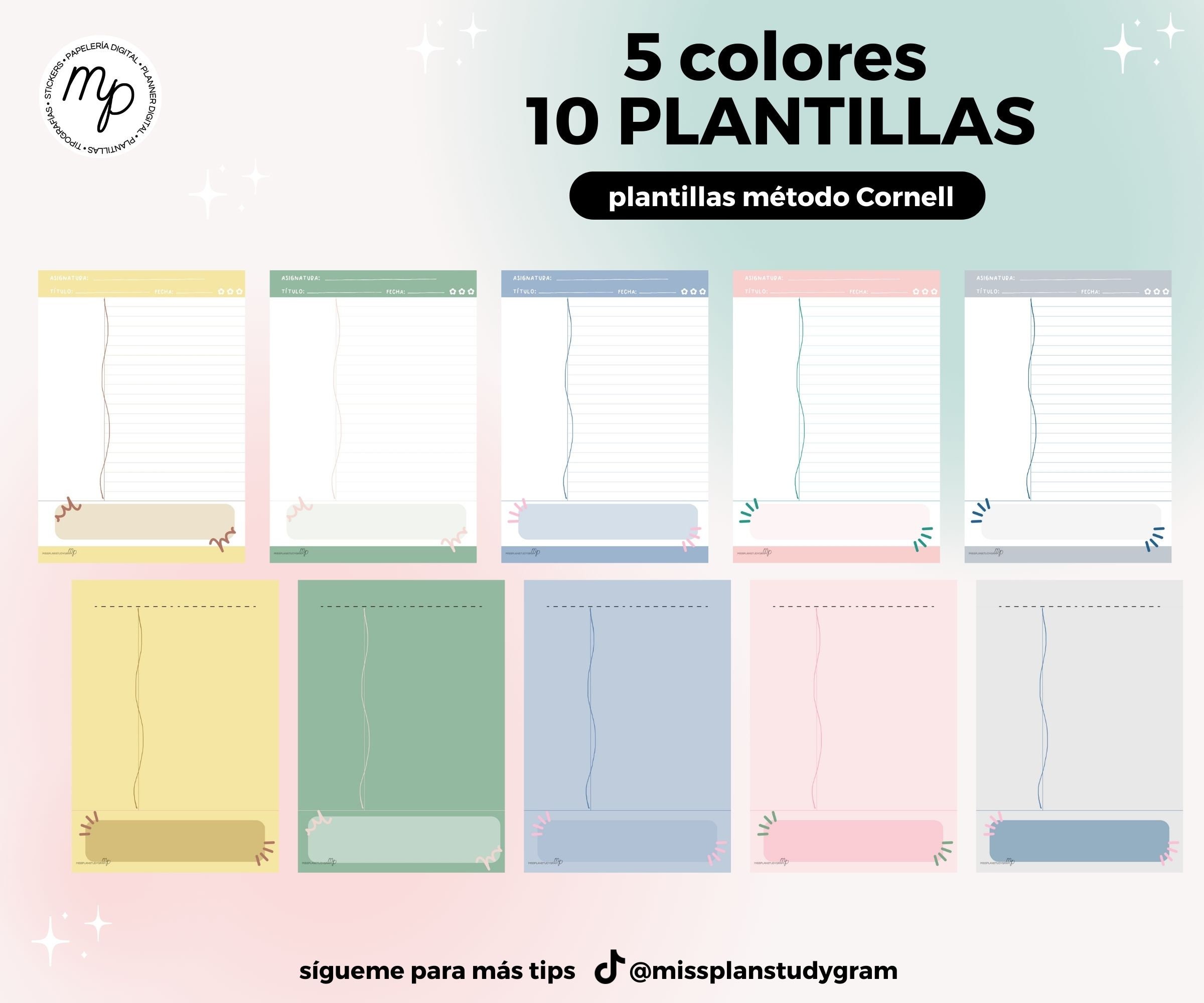 Plantillas Digitales Método Cornell Apuntes Digitales - Etsy España